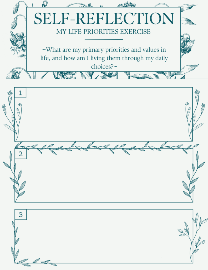 Primary Priorities Self-Reflection Printable Worksheet - Postive ...